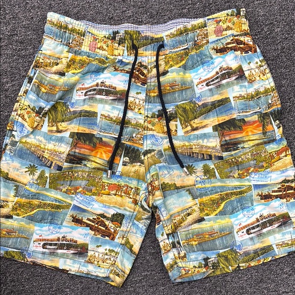van Laack | Swim | Scenic Print Mens Swim Trunks | Poshmark